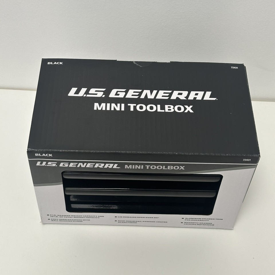 US GENERAL Mini Tool Box Harbor Freight BLACK #72431 BRAND NEW - SHIPS ...