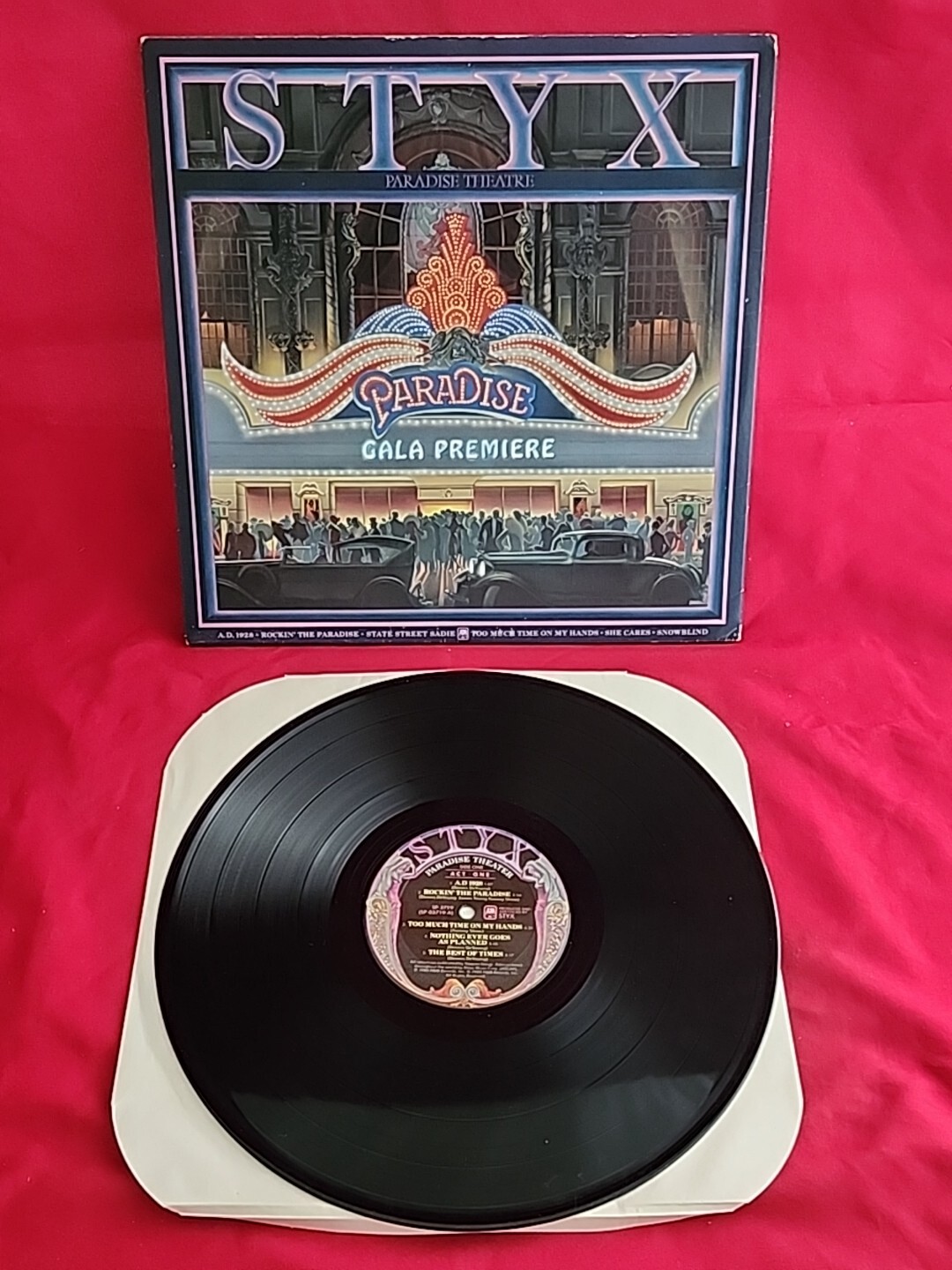 Styx Paradise Theatre Lp Vinyl Record Album Labels On Both Sides Of ...