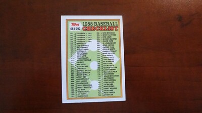 1988 TOPPS #7776 CHECKLIST BASEBALL CARD | eBay