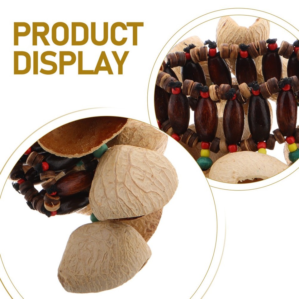 Hand Bell Percussion African Nutshell Handbell Tribal Drum Bracelet ...