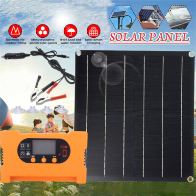 50W Waterproof Solar Battery Maintainer Car RV Charger 12 Volt Tender ...