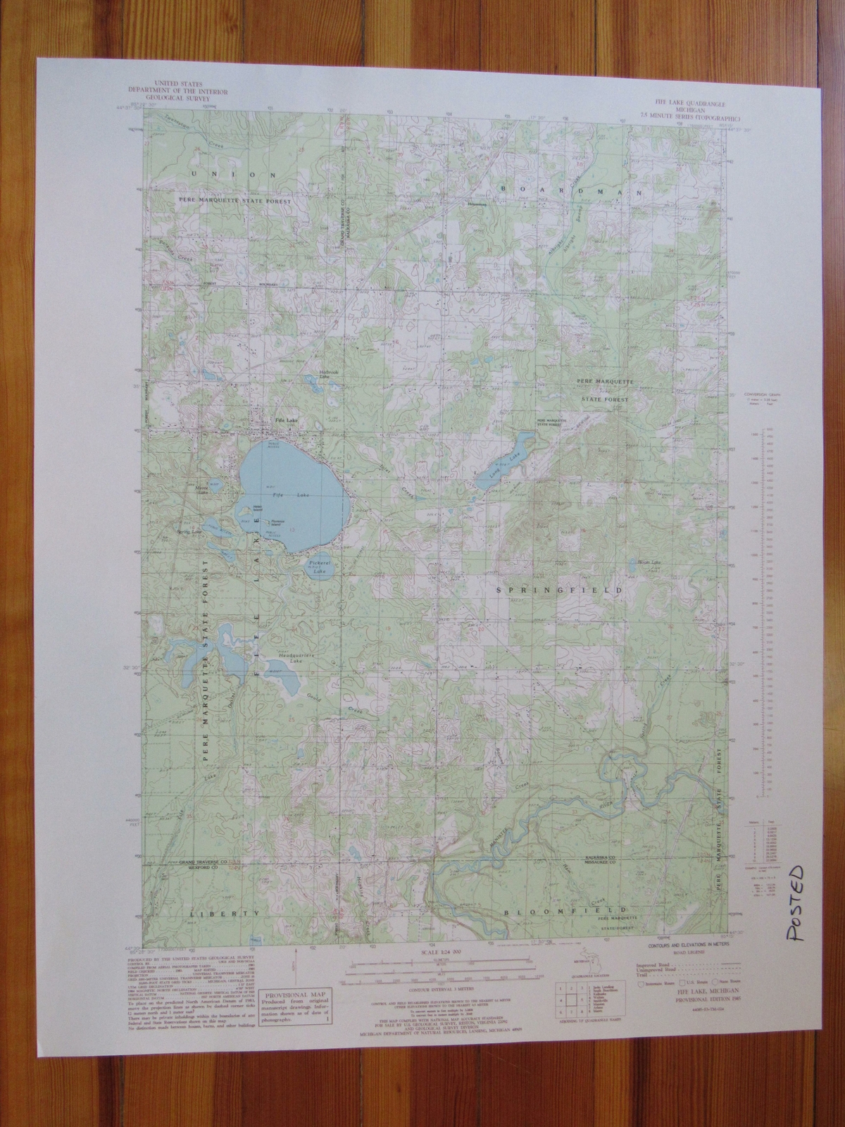 Fife Lake Michigan 1986 Original Vintage USGS Topo Map | eBay