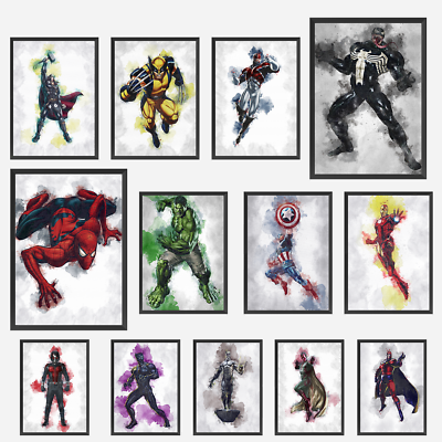 Marvel Avengers DC Movie Retro Classic Wall Art Poster Print Picture ...