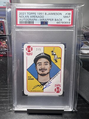 2021 Topps 1951 Blake Jamieson Wrapper Back Auto /5 #38 Nolan Arenado ...
