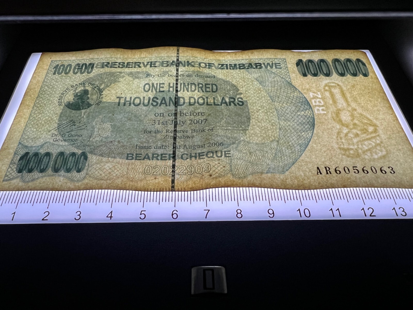 Zimbabwe 100000 Dollar Bearer Cheque Bill Banknote Money - Pre Billion ...