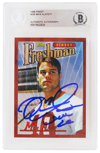 Mike Alstott Signed Tampa Bay Buccaneers 1996 Topps Finest Rookie ...