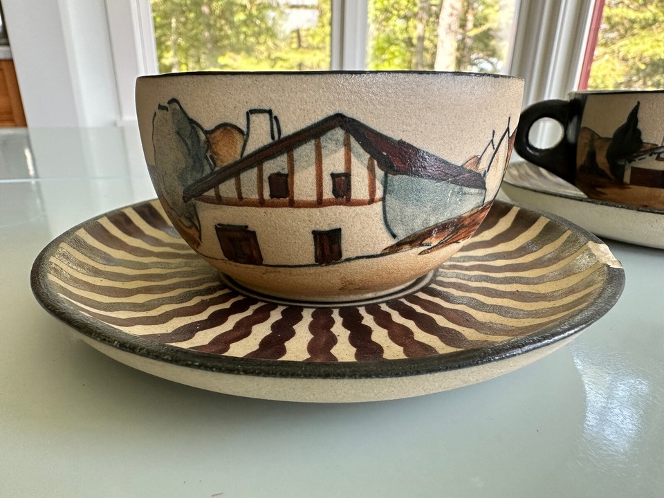 R. F. Ciboure hand painted Basque pottery teacup & saucer- pair | eBay