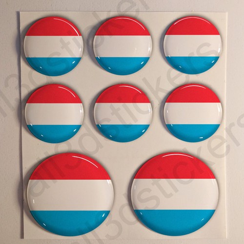 Stickers Luxembourg Gel Domed Resin 3D Flags Luxembourg Vinyl Sticker ...