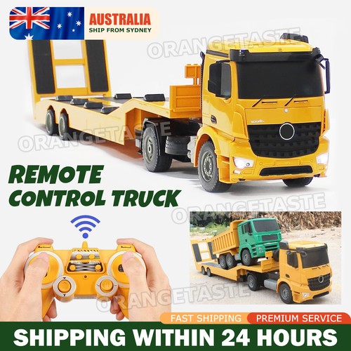 Remote Control RC Flatbed Semi Truck Trailer Kid Toy Car Transport ...