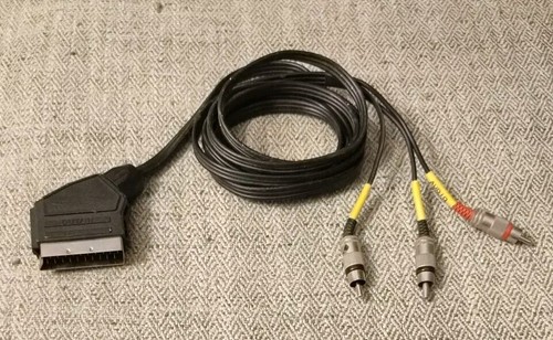 Scart Plug In / Out to Red White Yellow RCA 3 x Phono Plugs Video Cable ...
