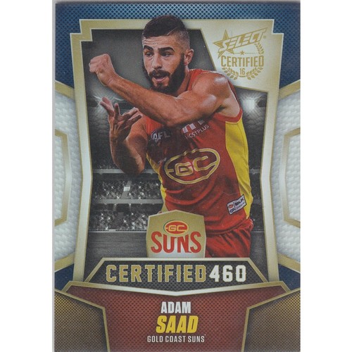 AFL 2016 Select Certified 460 card C99 Adam Saad GC Suns #030 | eBay ...