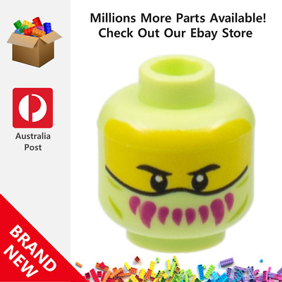 Genuine LEGO™ Yellowish Green Minifigure Head Balaclava Yellow Face ...