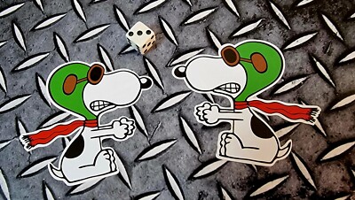Snoopy Stickers Red Baron Opposite Direction scooter/cars 90mm x 80mm ...
