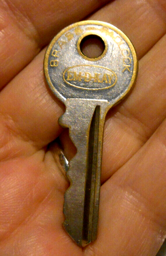 Vintage Old Original EM-D-Kay Nickel Over Brass Lock Padlock Key # 608 ...