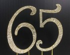 4.5 In. High 50, 60, 65 Gold Tone Numbers Rhinestone Birthday Party ...