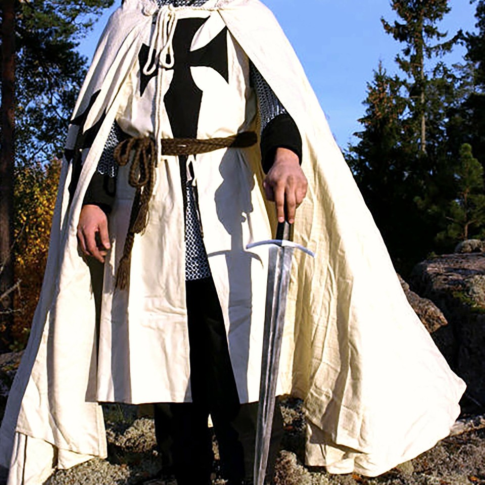 Knight Templar Tabard Surcoat with Cross Design Sleeveless Renaissance ...