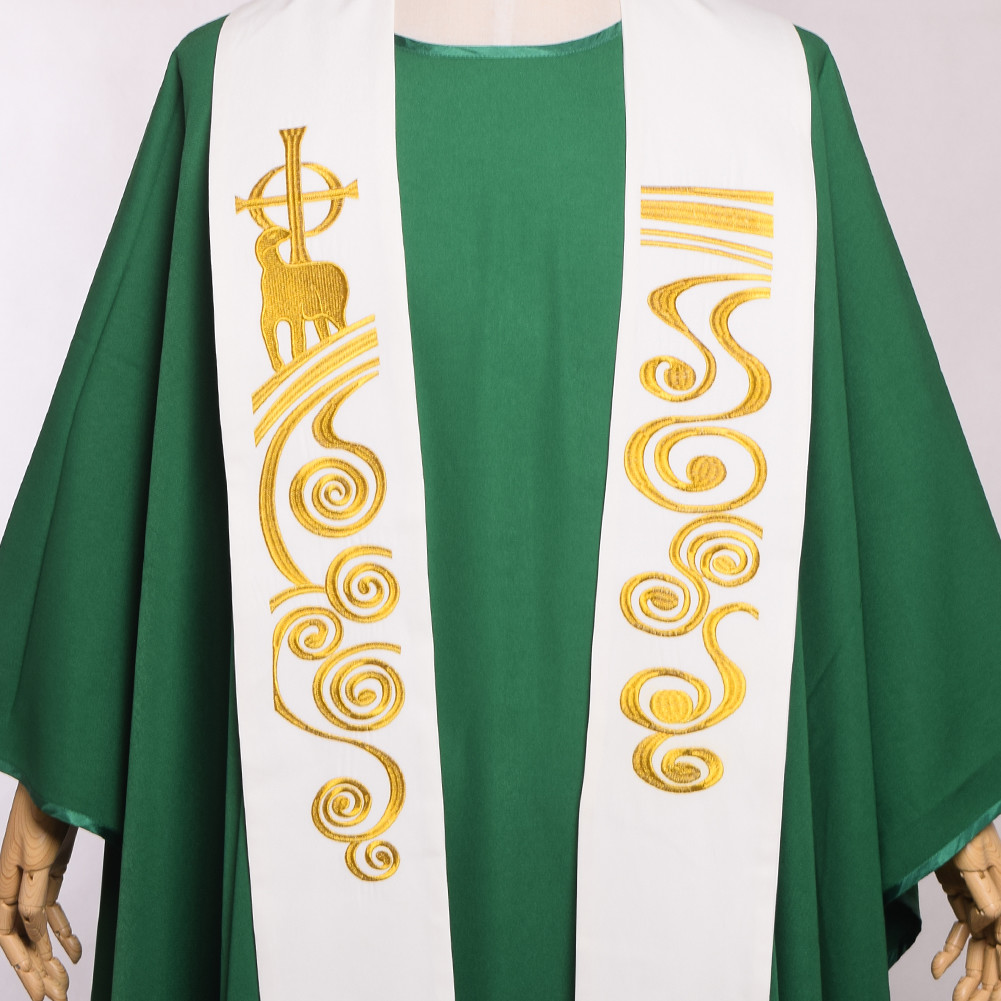 Christian Catholic Lamb of God Coss Embroidery Stole Pastor Clergy ...