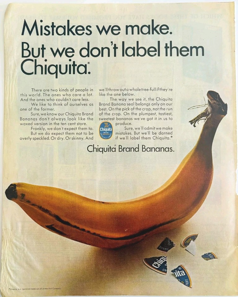1967 Chiquita Brand Bananas Advertisement Post Magazine Foods Fruits ...