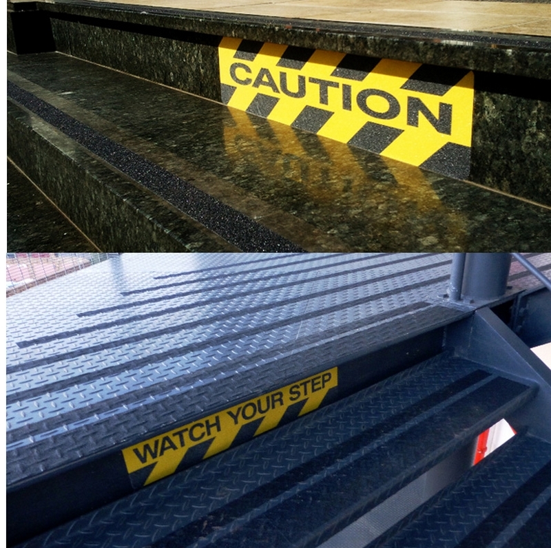 6 Sheet CAUTION Anti Slip Non Skid Tape Stair Step Floor Safey Strip ...