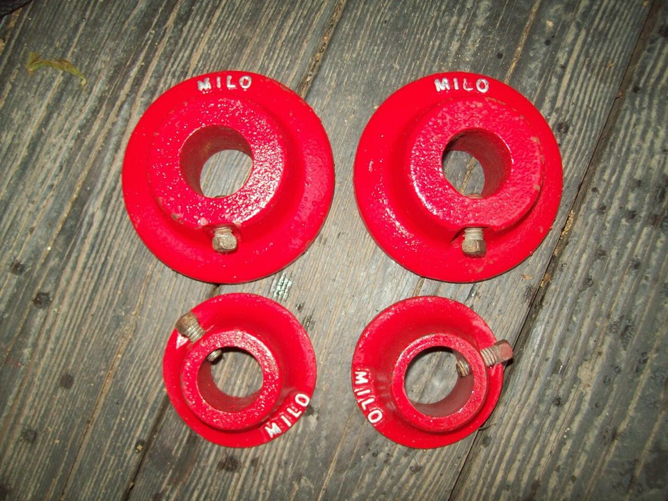 4 vtg MILO BARBELL COLLARS BodyBuilding STRONGMAN Fitness EXERCISE York ...