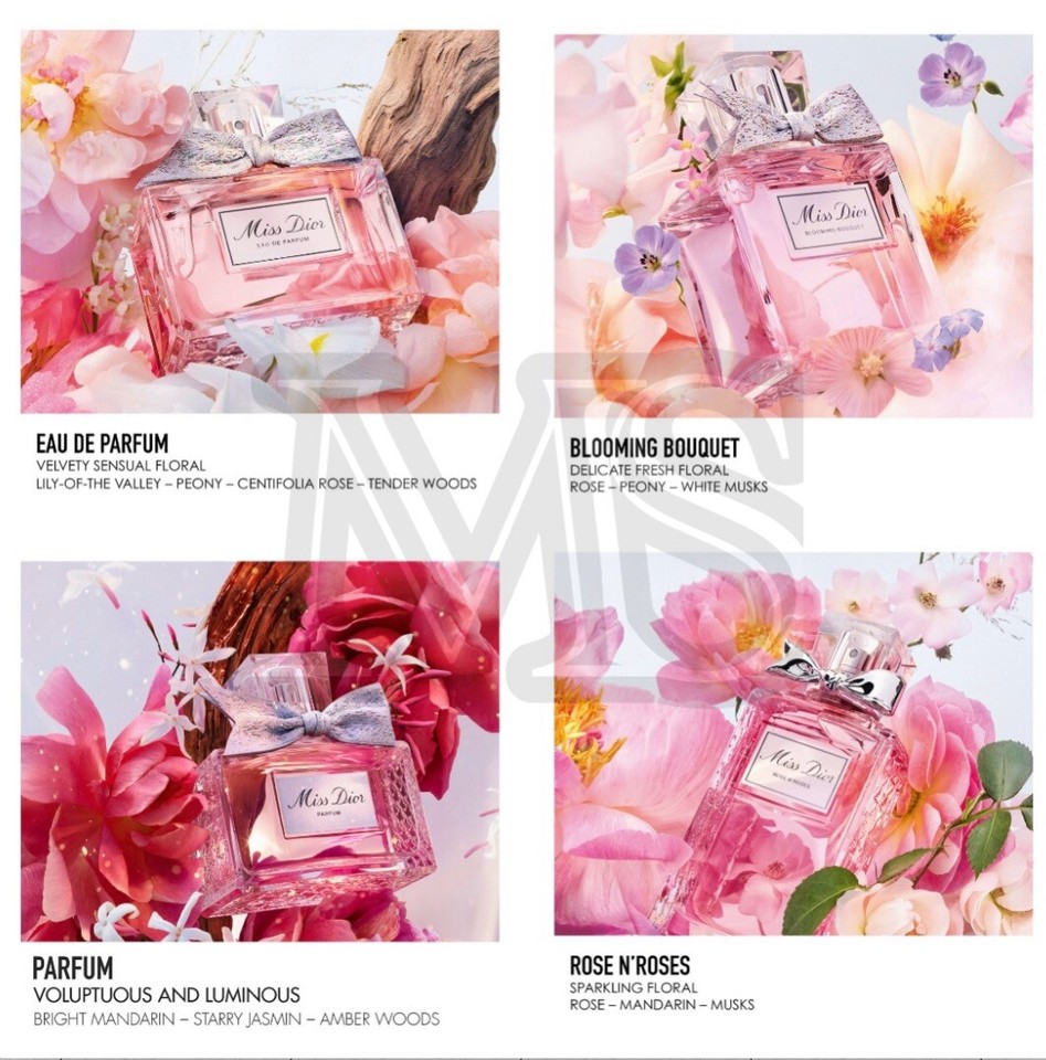 Miss Dior Perfume Collection Sample Size 4pcs (Rose N’Roses, Blooming ...