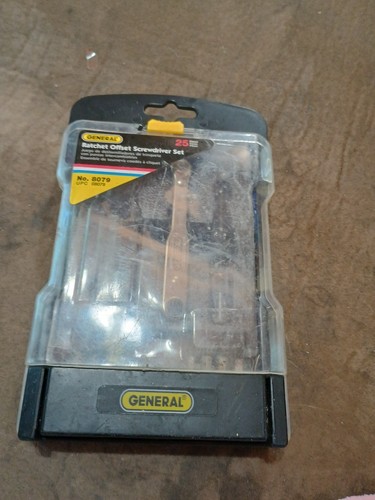 General Ratchet Offset Screwdriver Set Of 25 Pieces No.8079 Reversible ...
