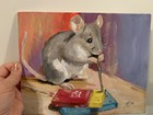 Cute Mouse( Original Hand Painted Art) 8x10 Small Mixed Media Painting ...