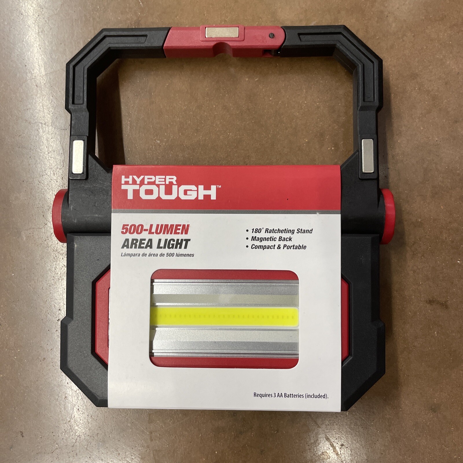 Hyper Tough 500Lumens Area Light, Pivoting Stand Strong Magnet, AA ...