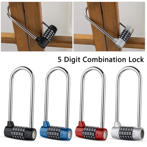 5 Digit Combination Lock Lengthened Shackle Lock Password Padlock Gym ...