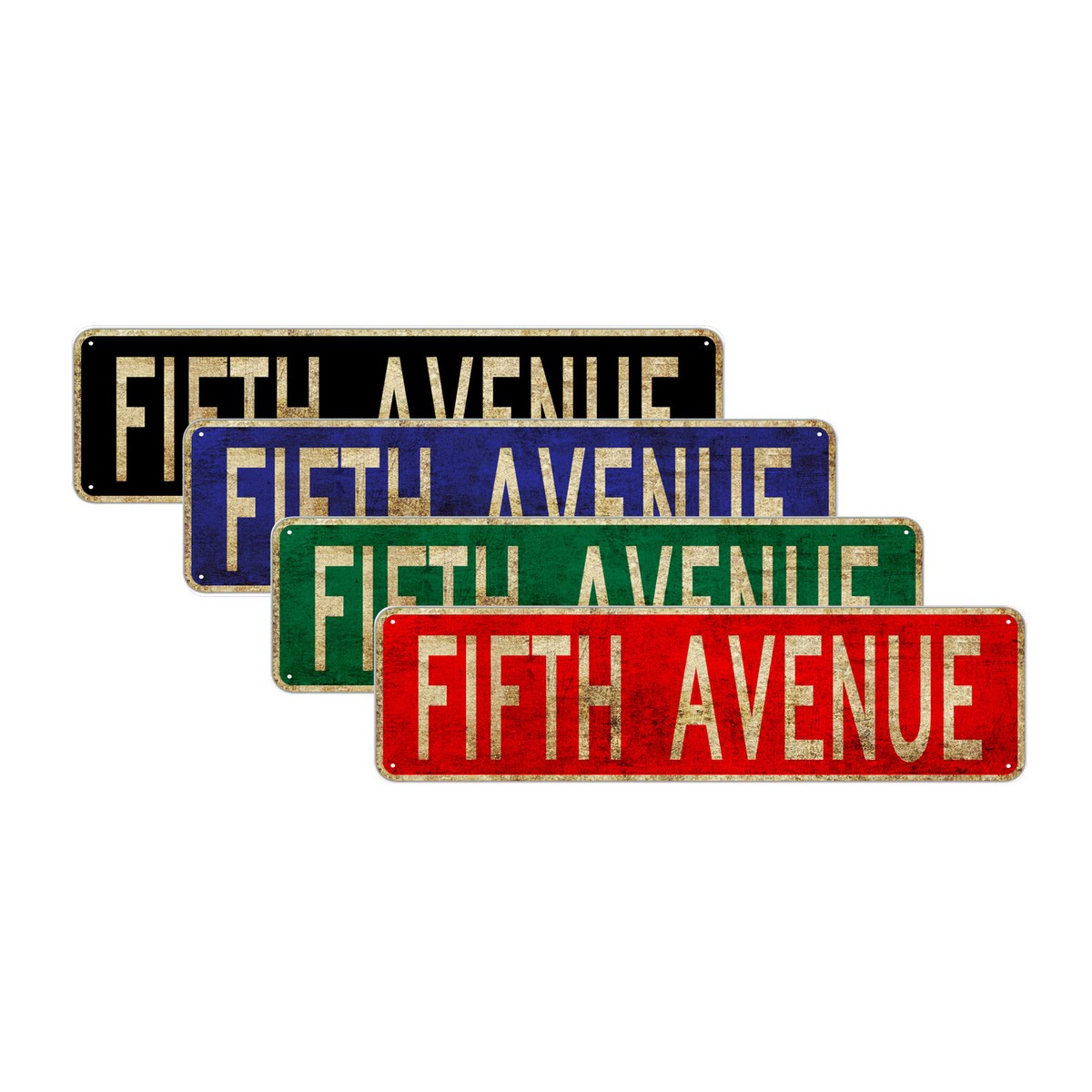 New York 5th Ave Street Sign Fifth Avenue Street An Einem Sonnigen Tag