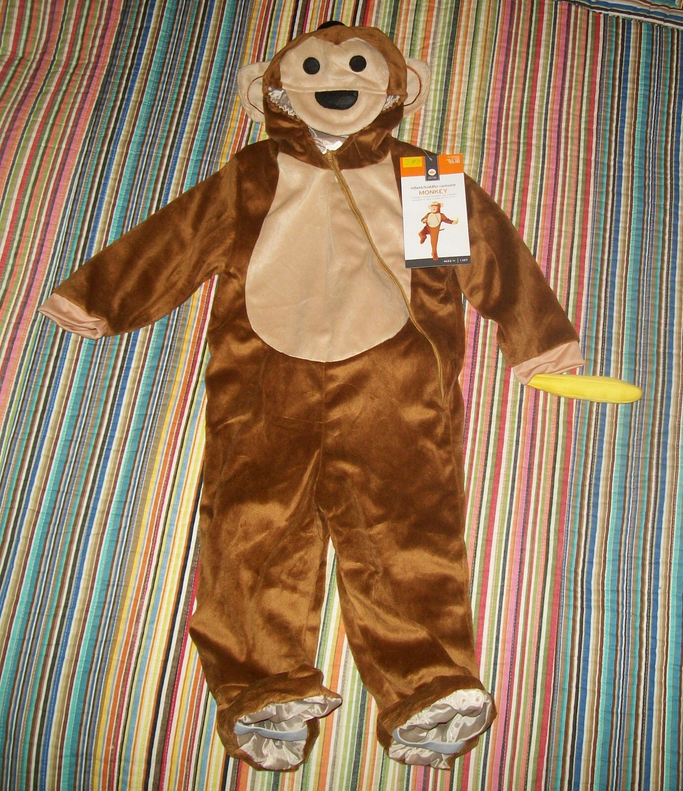 NWT Baby Toddler Plush MONKEY Jumpsuit Halloween Costume 12-18-24 Month ...