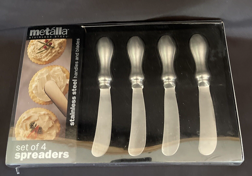 Set of 4 Prodyne Metalla Stainless Steel Spreaders Butter Jam ...