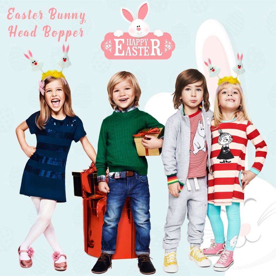 Universal Size Easter Chick and Rabbit Head Boppers With Fur Kids Party ...