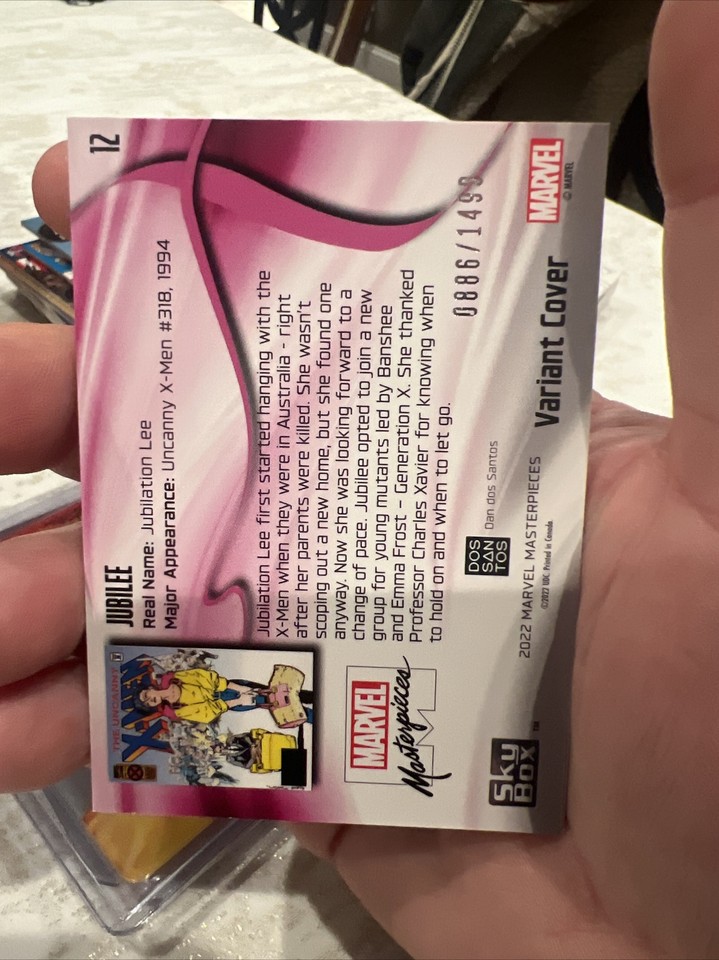 2022 SkyBox Marvel Masterpieces Variant Covers #12 Jubilee 0886/1499 | eBay