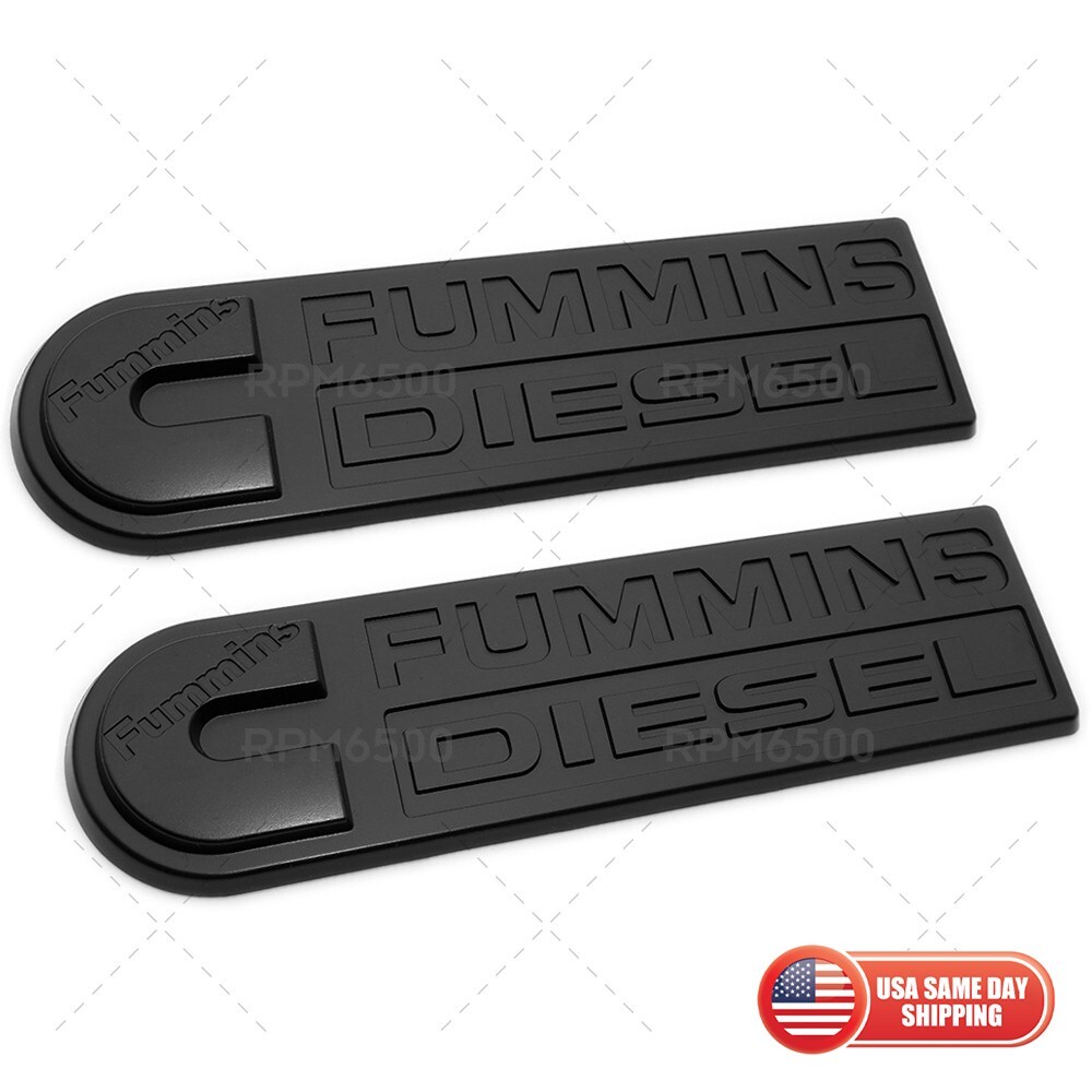 2PCS CUMMINS FUMMINS DIESEL FENDER TAILGATE BADGE EMBLEM FIT RAM DODGE ...
