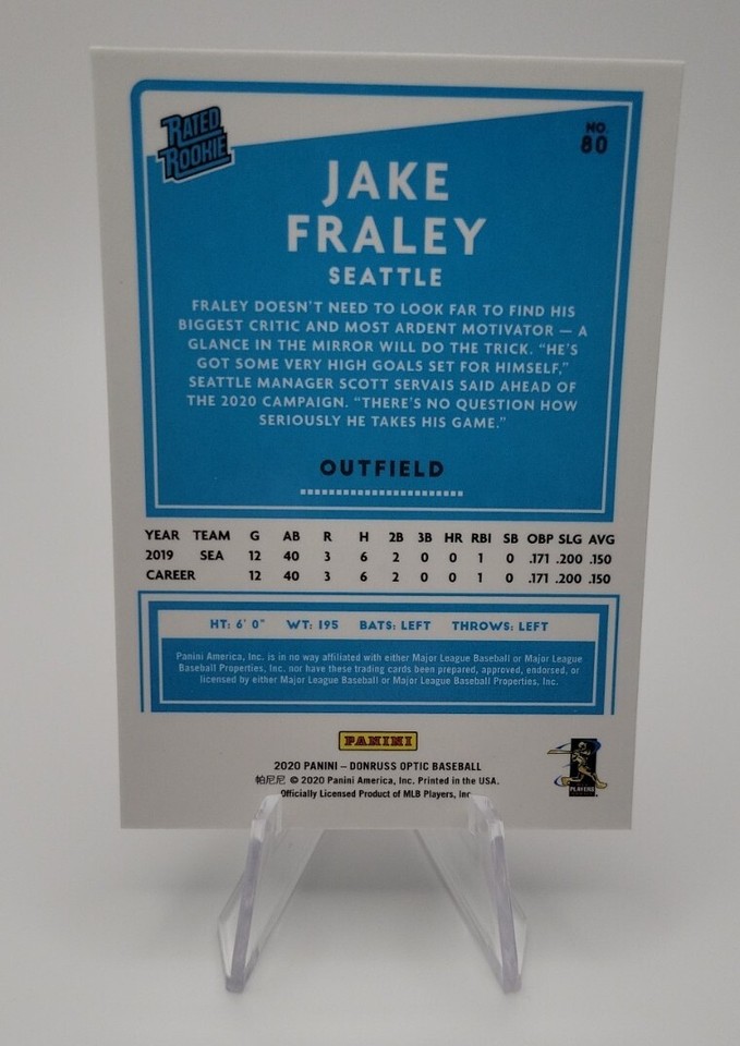 2020 Jake Fraley Panini Donruss Optic #80 Rated Rookie Rc | eBay