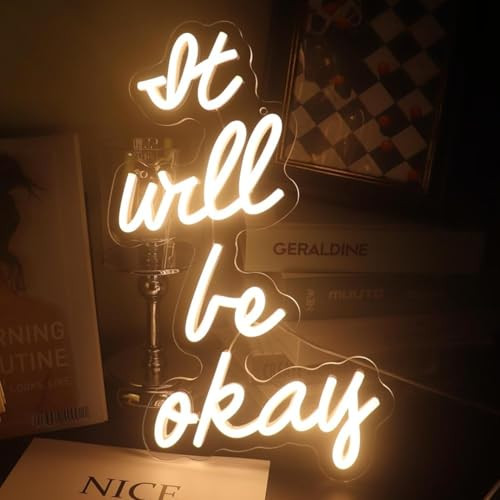 "It Will Be Okay" LED Neon Sign Word/Letters USB Powered Neon Lights ...