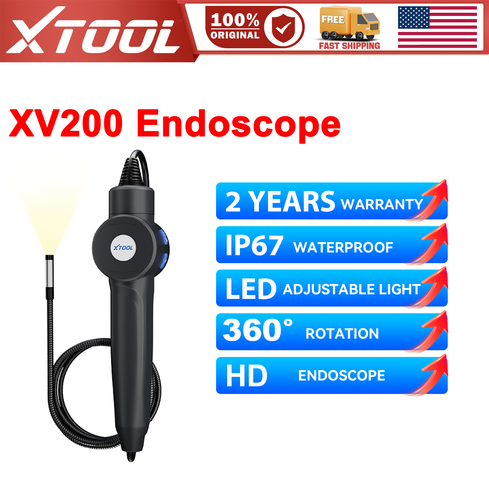 XTOOL XV200 HD Inspection Camera Endoscope 1080P Videoscope Engine ...