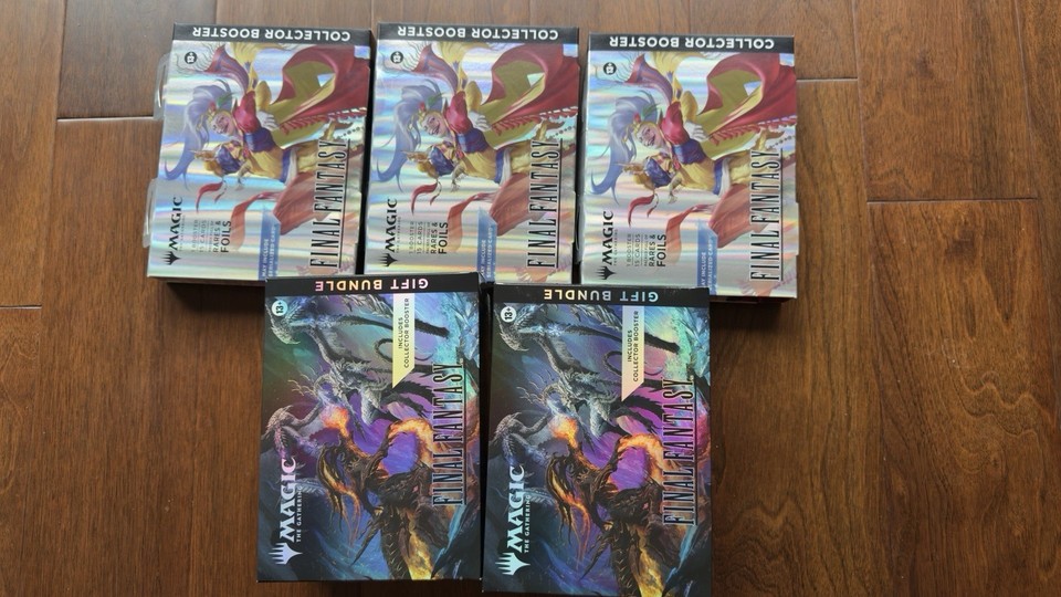 Magic: The Gathering Final Fantasy Gift & Collector Booster Box Bundle ...