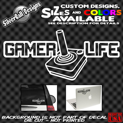 Gamer Life Custom Sticker decal Car truck window Retro Console Joystick ...