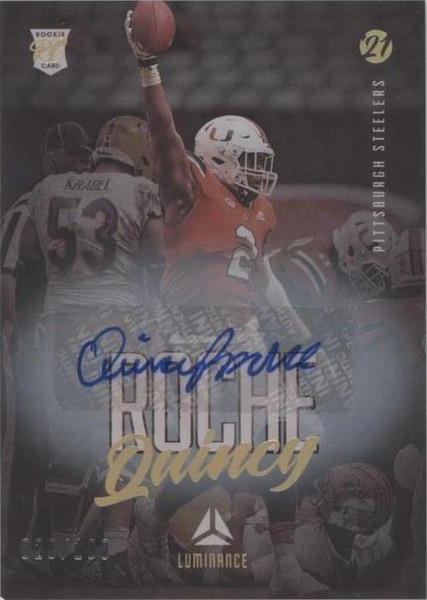 2021 Panini Luminance - Rookie Gold Autographs #182 Quincy Roche /100 ...