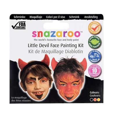 Snazaroo Red Orange Devil Face Painting Kit Halloween MakeUp Fancy ...