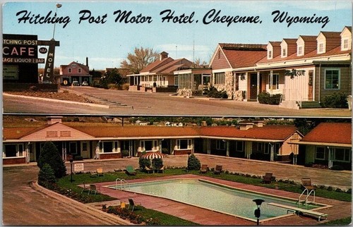 Cheyenne, Wyoming Postcard HITCHING POST MOTOR HOTEL Highway 30 ...