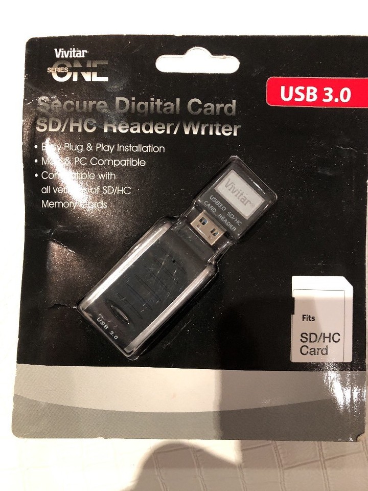 Vivitar secure digital card SD/HC Reader/Writer USB 3.0 VIV-3RW-SD-BLK ...