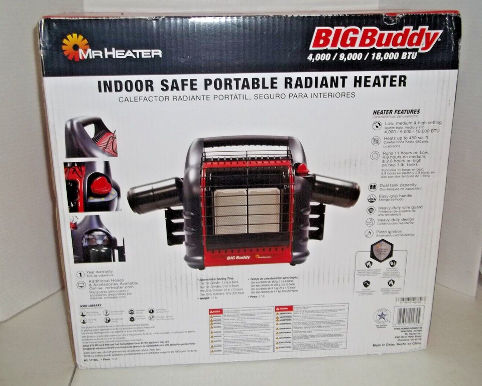 Mr. Heater Big Buddy Portable Propane Heater 18,000 BTU MH18B - BNIB ...