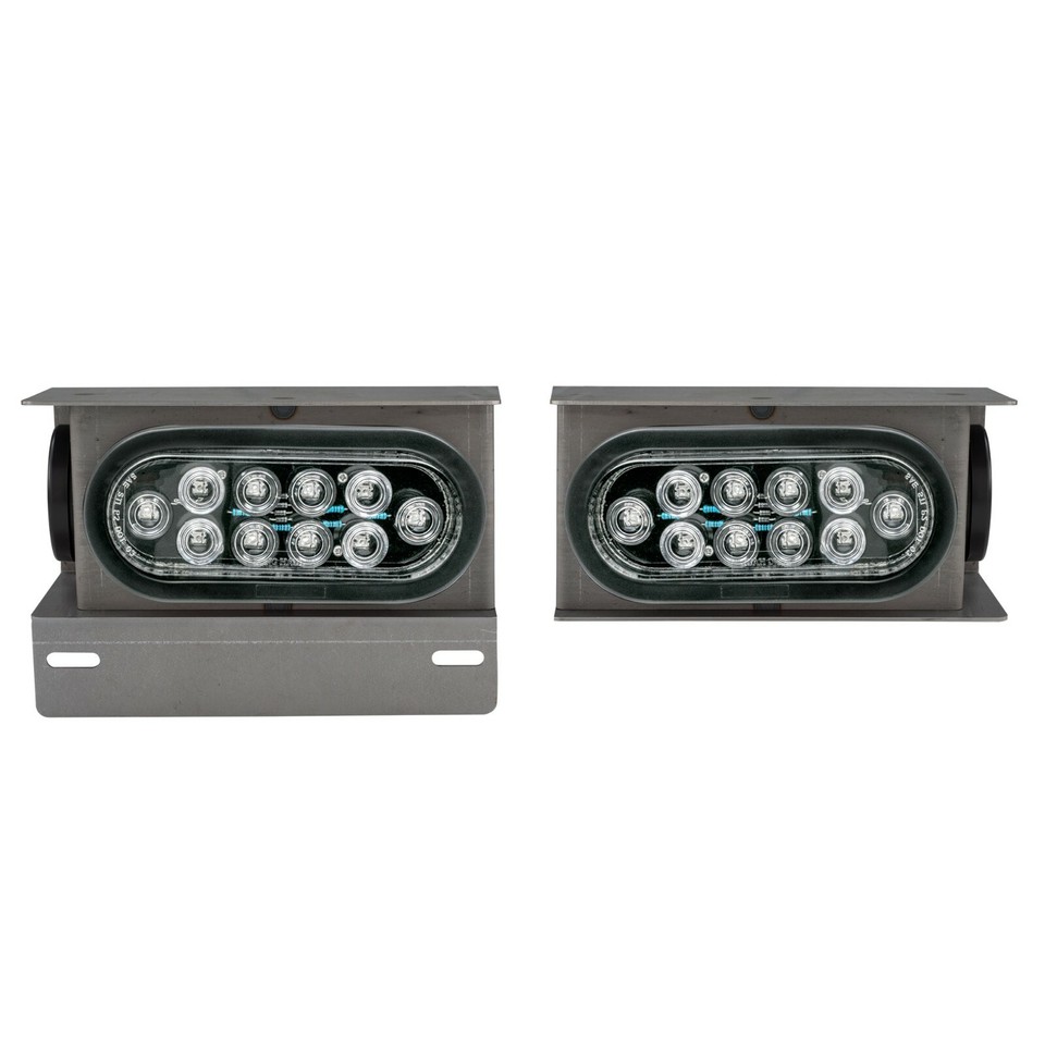LED Trailer Steel Housing Box w License Plate Bracket Kit Clear Light ...