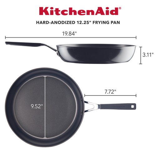 KitchenAid Hard Anodized Nonstick Frying Pan, 12.25-Inch, Onyx Black ...