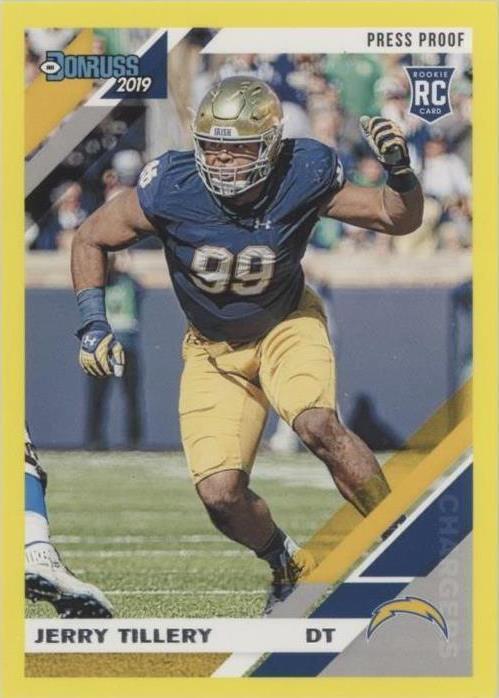 2019 Panini Donruss - Rookies Jerry Tillery #262 Press Proof Yellow (RC ...