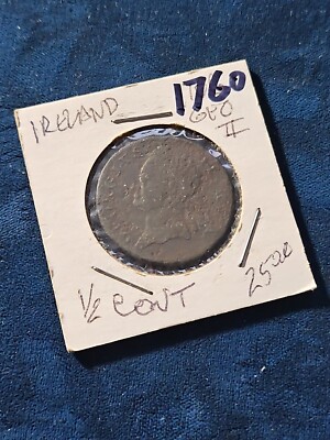 1760 ? George II Bronze Irish Ireland Half Penny Coin | eBay