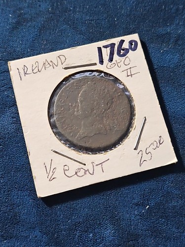 1760 ? George II Bronze Irish Ireland Half Penny Coin | eBay
